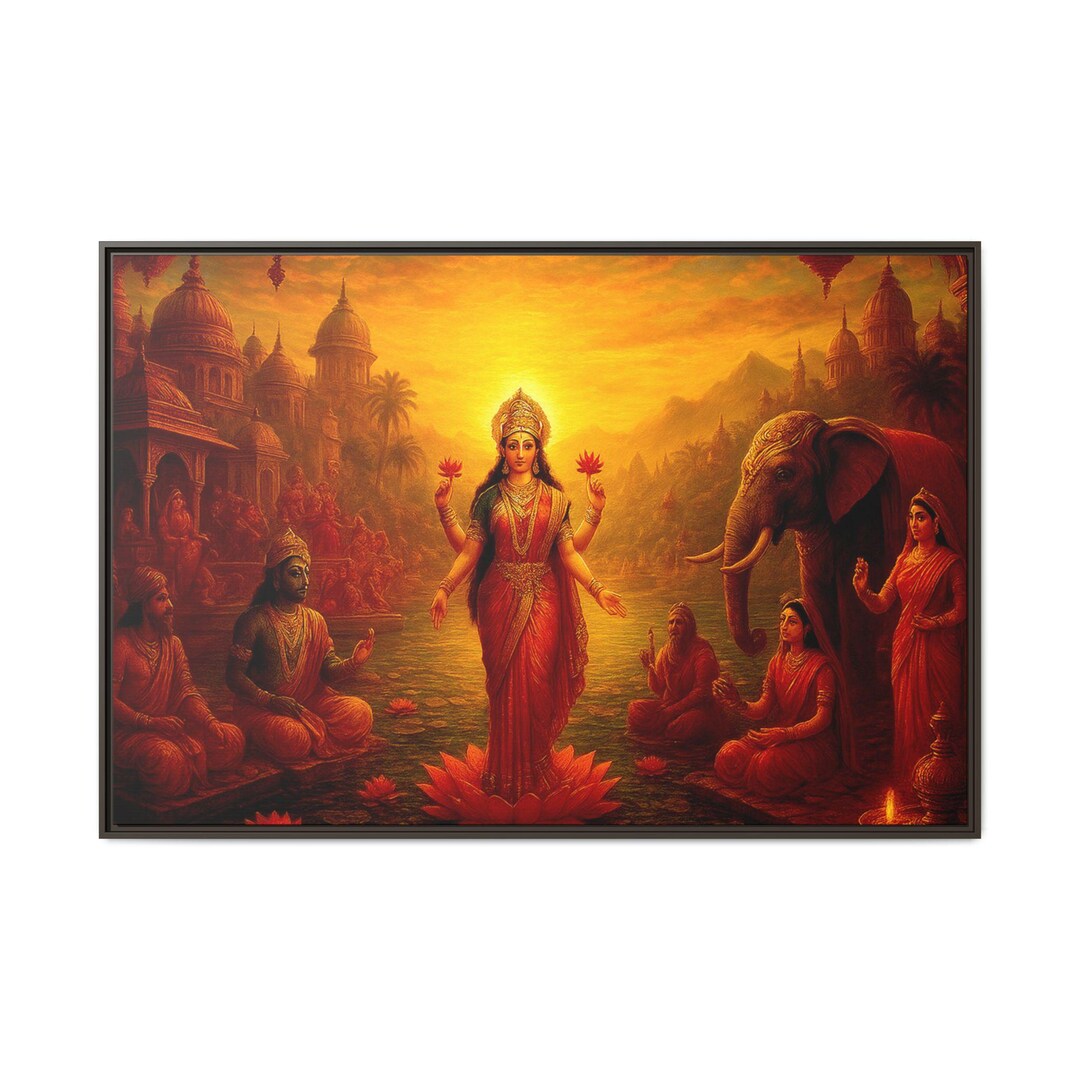 Epic Hindu Temple Sunrise,divine Indian Mythology Painting, Spiritual ...