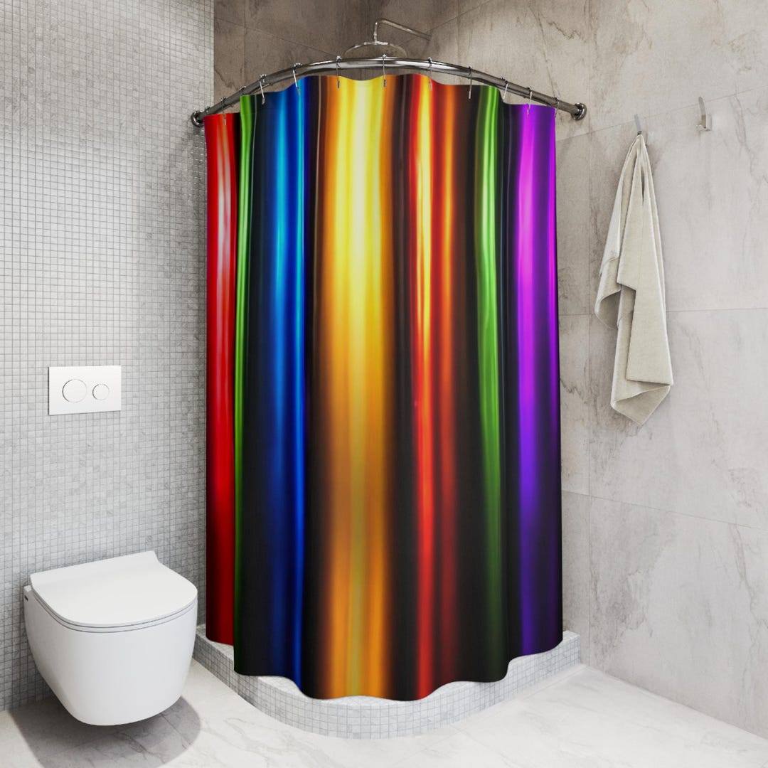 Stripes 6 Shower Curtains, Shimmering Bathroom Decor, Elegant Bath ...