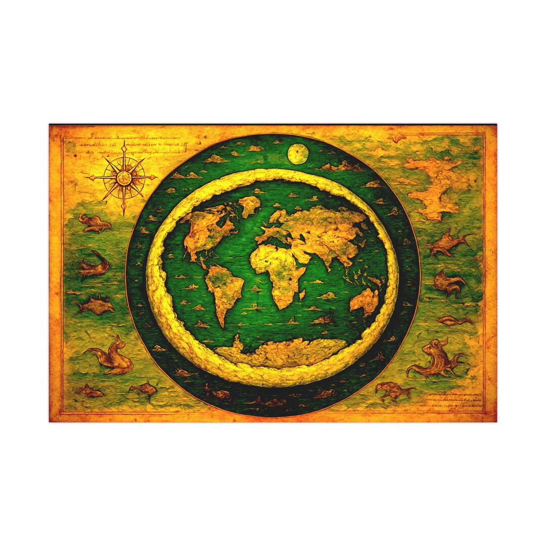 Vintage Flat Earth Map Wrapping Paper: Travel Theme Gift Wrap - Etsy UK