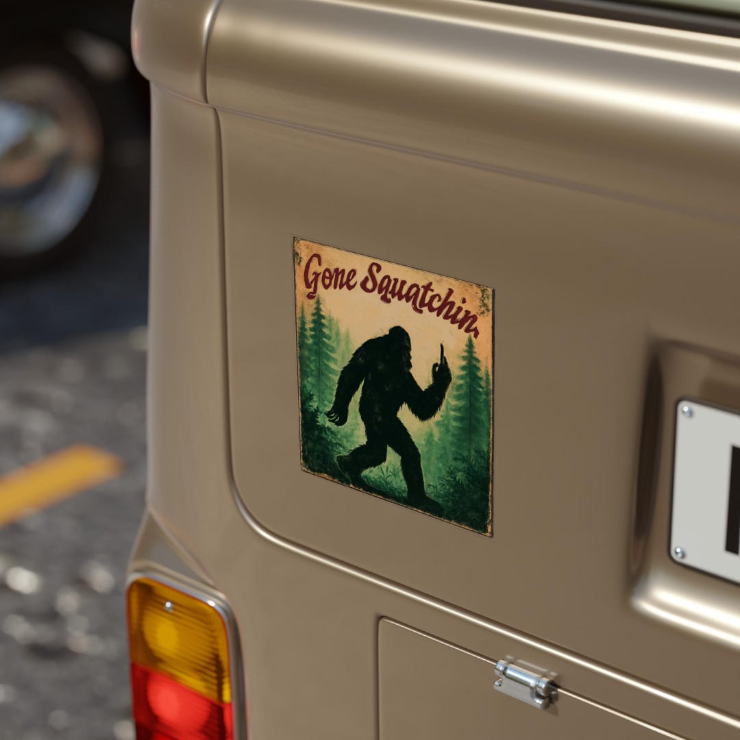 Gone Squatchin' Bigfoot Sticker: Transparent Vinyl Decal, Nature Decor ...