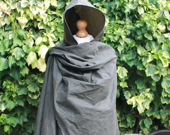 Waterproof Hooded Ranger Cloak, Ruana Wrap Poncho - Brown, Medium ...