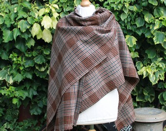 Waterproof Hooded Ranger Cloak Ruana Wrap Poncho Brown - Etsy