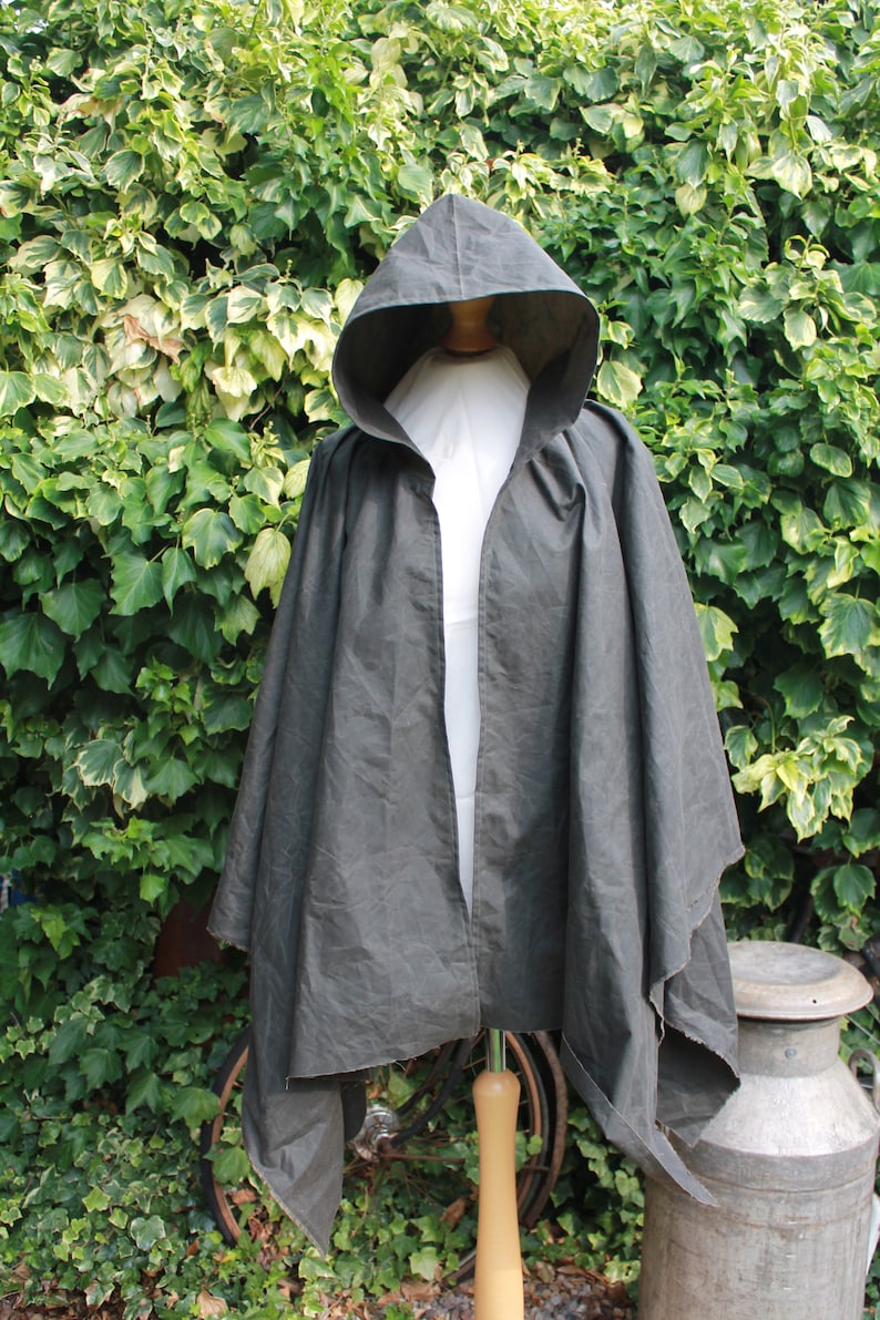 Waterproof Hooded Ranger Cloak, Ruana Wrap Poncho - Green, Medium ...