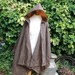 Waterproof Hooded Ranger Cloak, Ruana Wrap Poncho - Brown, Medium ...