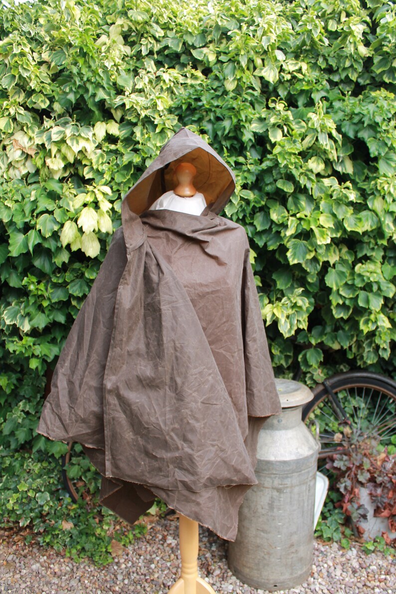 Waterproof Hooded Ranger Cloak, Ruana Wrap Poncho - Brown, Medium ...