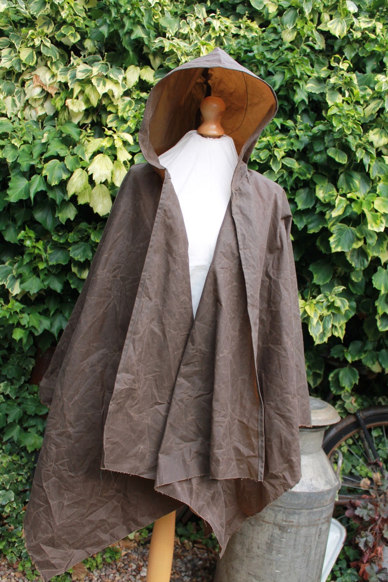 Waterproof Hooded Ranger Cloak, Ruana Wrap Poncho - Brown, Medium ...