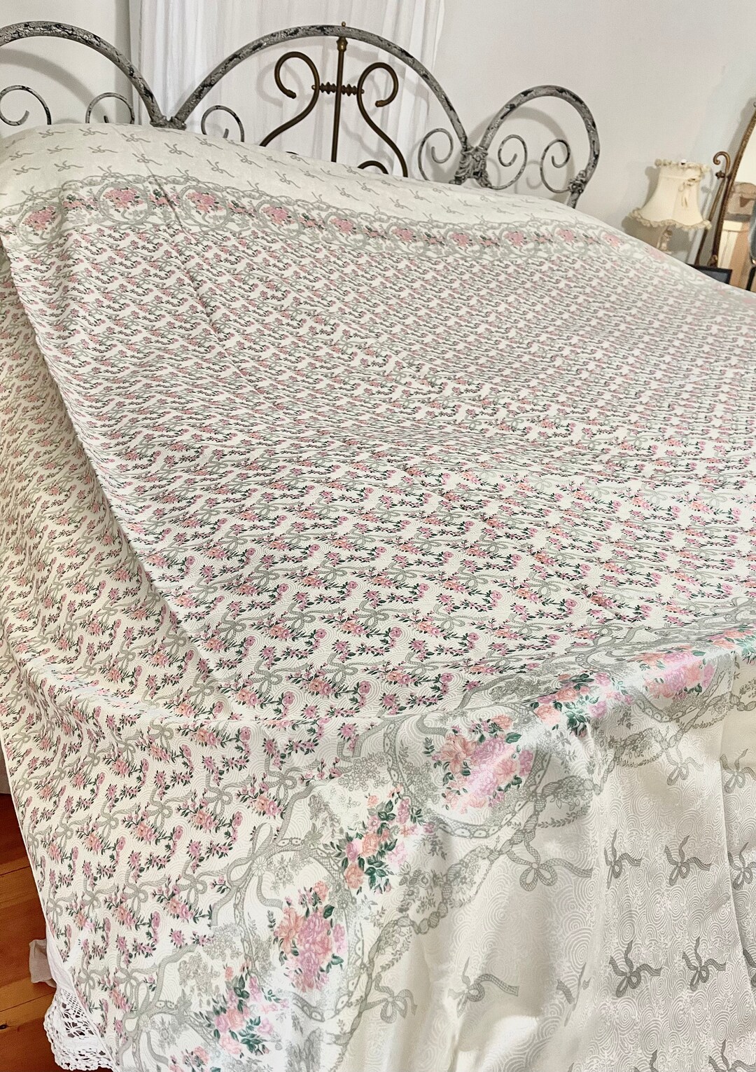 One of a Kind Huge French Backdrop Banquet Hotel Textile Ribbons and ...