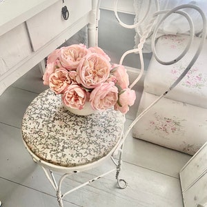 Fabulous Shabby White Chippy Cottage Bistro Ice Cream Parlor Chair With ...