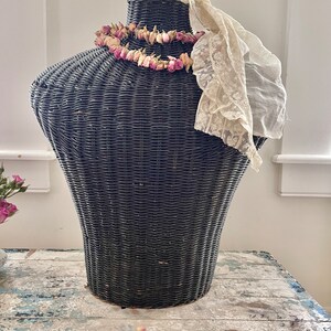 Early Vintage Farmhouse Wicker Large Tabletop Dress Form Old - Etsy
