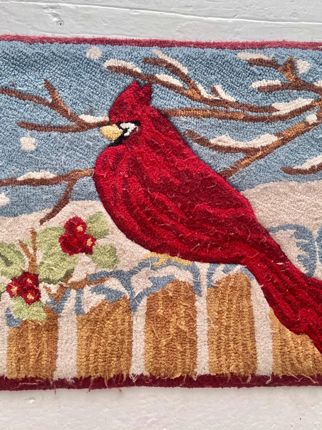 Antique Early 20th Century American Farmhouse Hand Hook Rug Rare ...