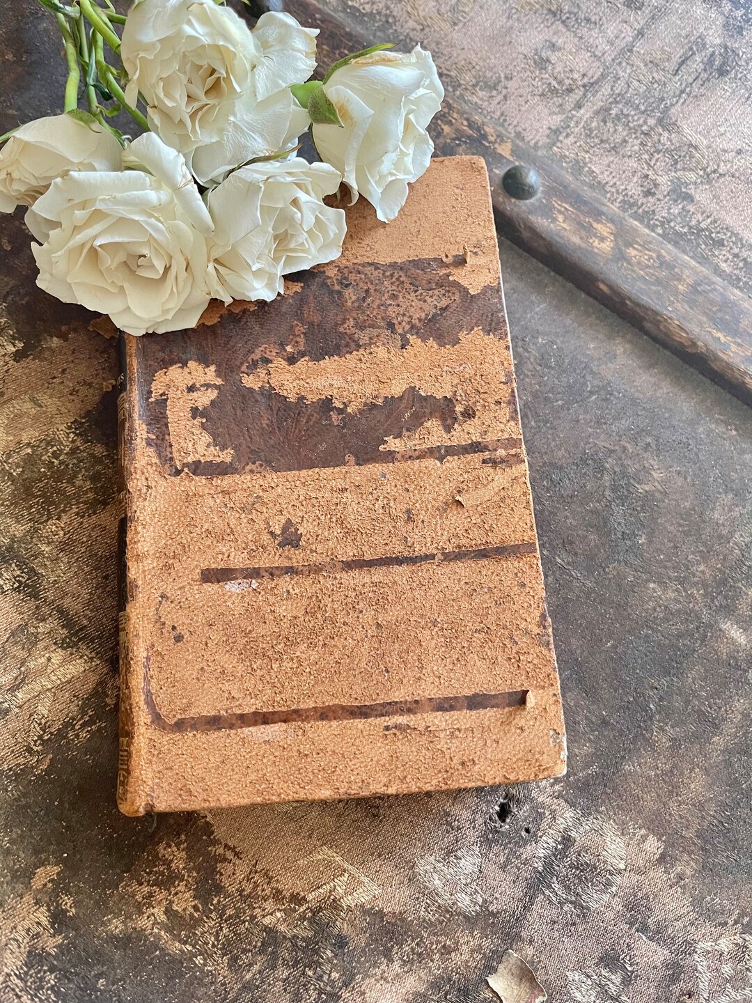 1844 Shabby French Military Memorabilia Leather Book With Period Script ...