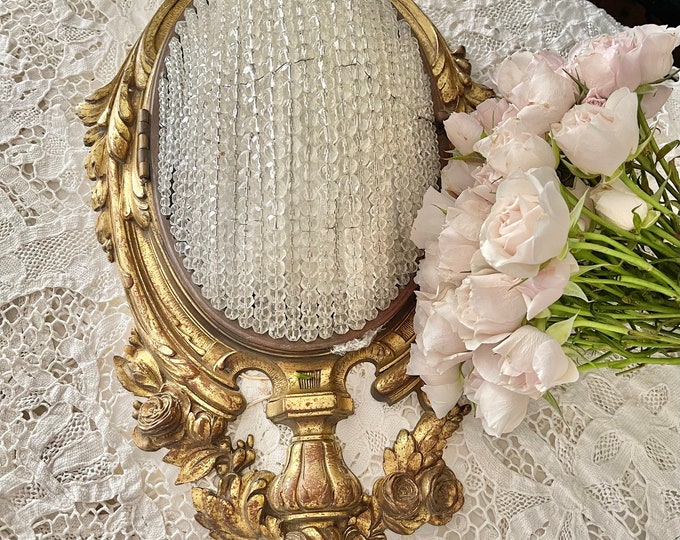 Incredibly Rare 1920s HUGE French Louis XV Beaded Crystal Barbola Wall ...