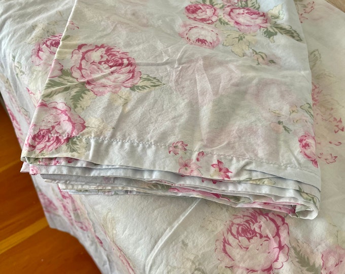 Rare! Rachel Ashwell Simply Shabby Chic Voile Pink Cabbage Roses on ...