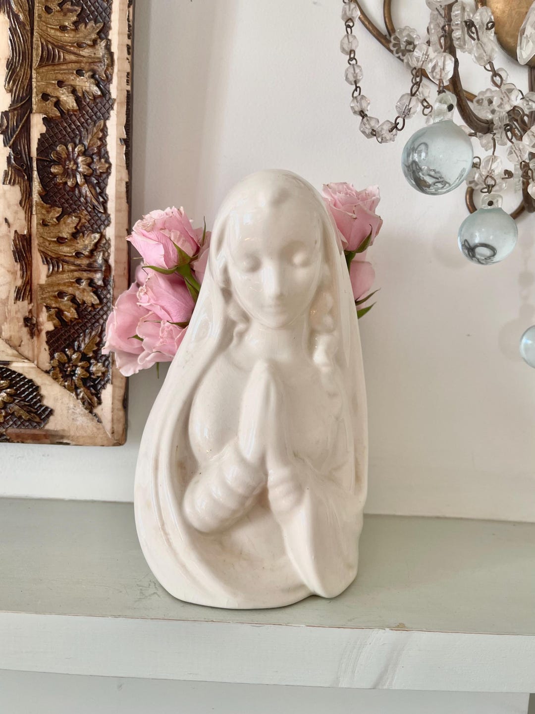 The Prettiest Vintage One of a Kind Porcelain Virgin Mary in Prayer ...
