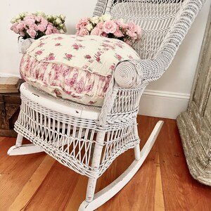 Old True Vintage Shabby Chic White Wicker Rocking Chair Perfect Indoor ...