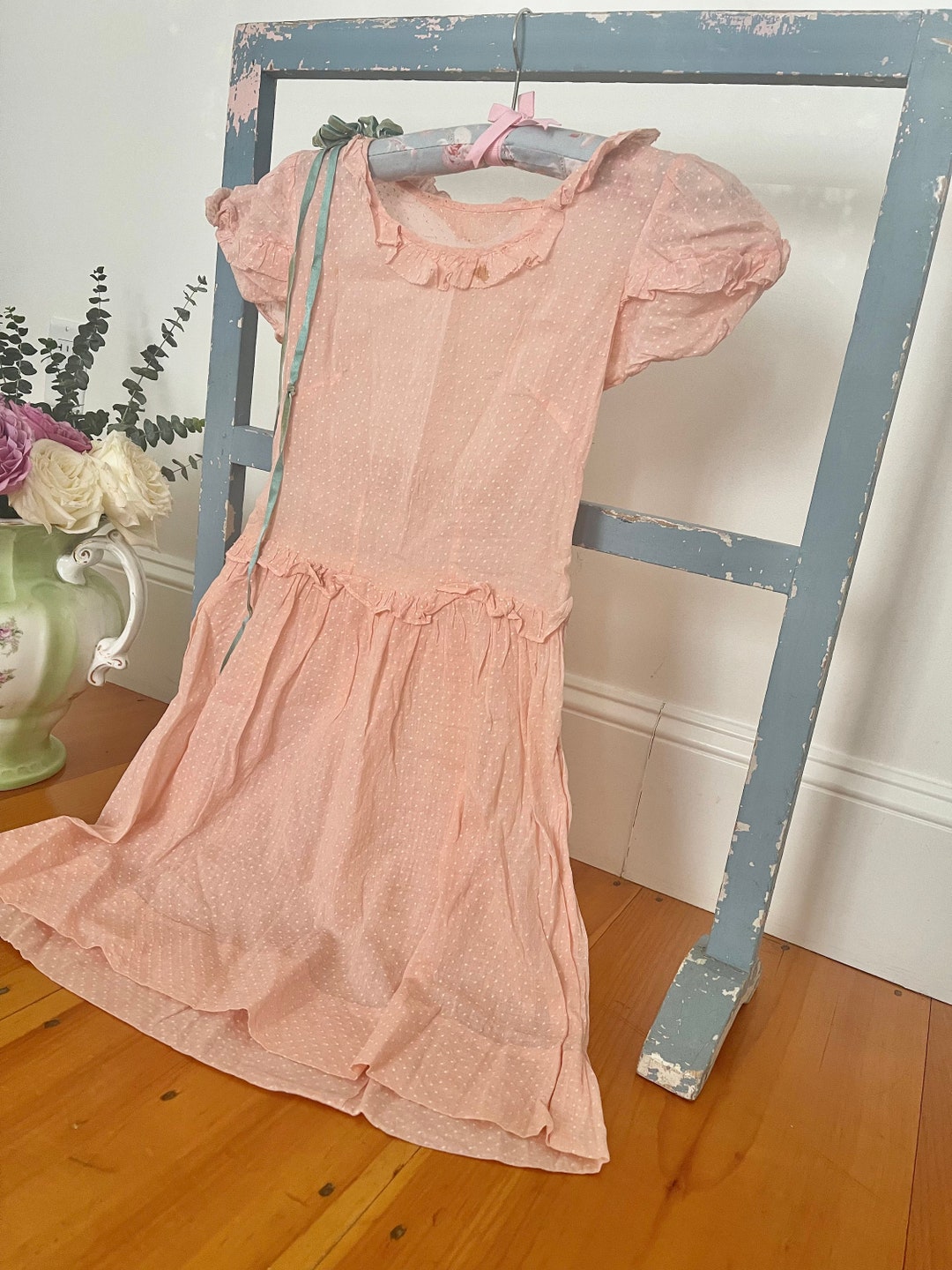 The Prettiest 1940's Little Girls Millennial Gauze Cotton Puff Sleeve ...