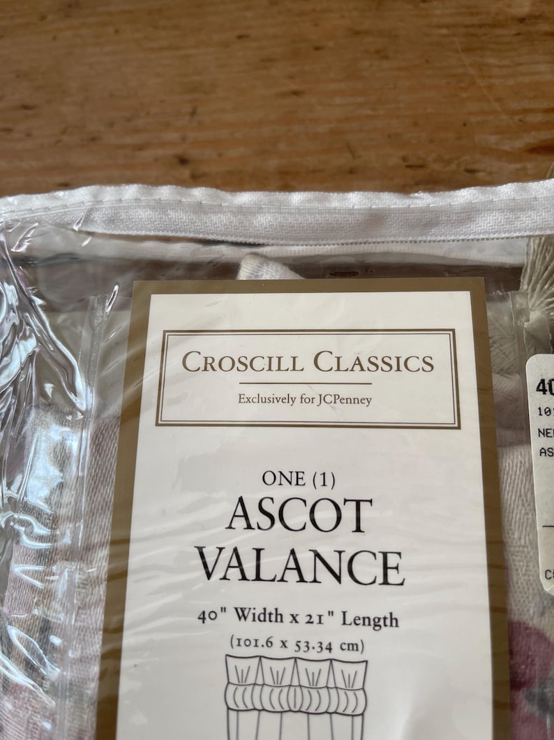 Rare! New Old Stock From Croscill 5th Ave Floral Fringed Ascot Valance ...