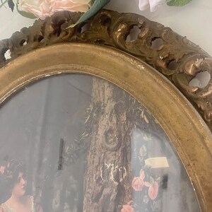 The Most Beautiful Antique French Lithograph in Original Hand Carved ...