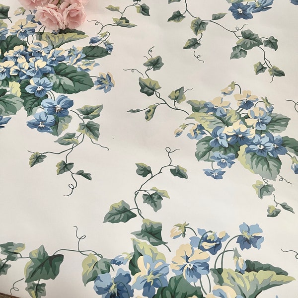 Blue Waverly Wallpaper - Etsy