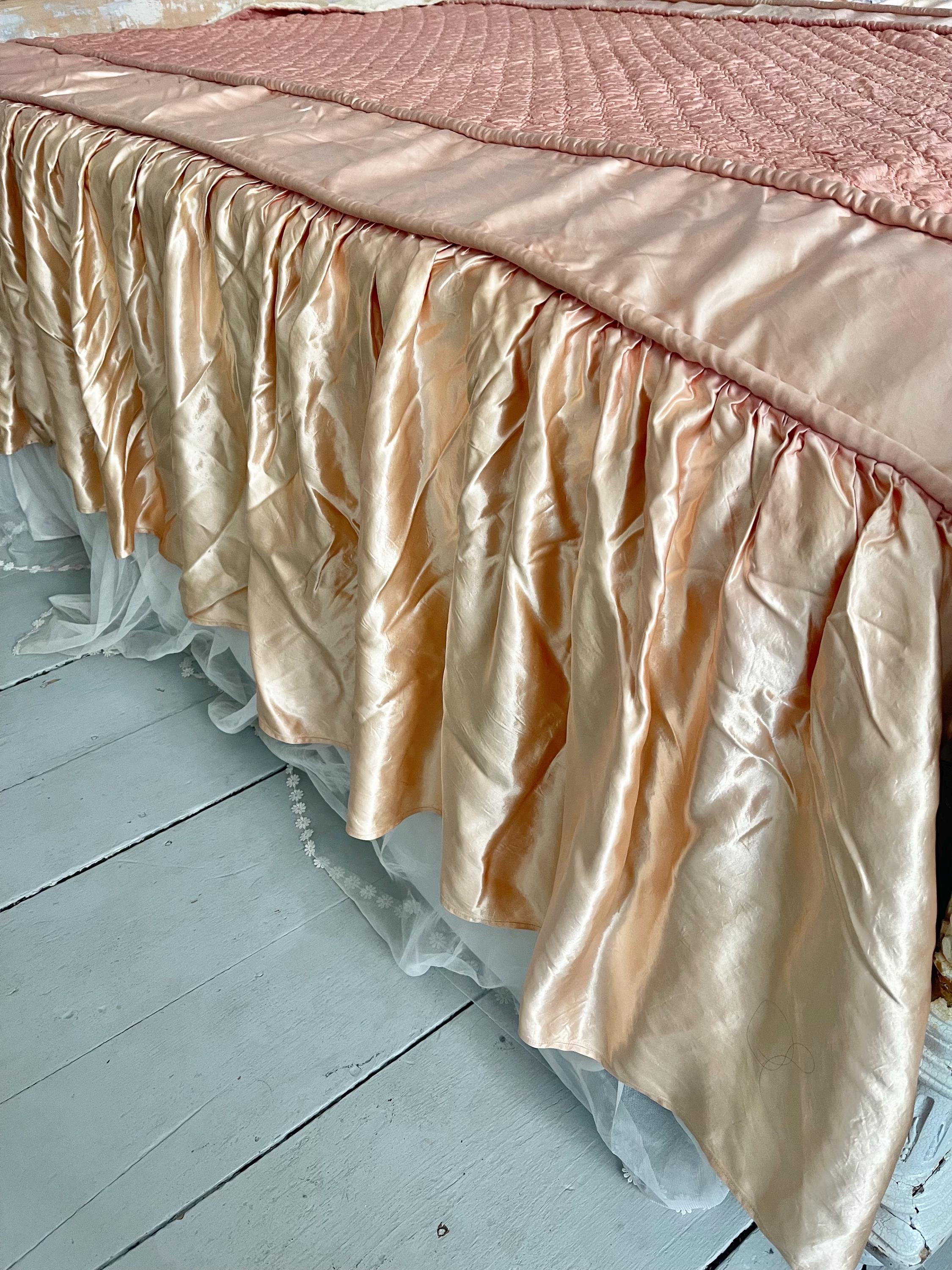 Sooo Gorgeous Rare PINK Cotton With Peach Silk Taffeta Cotton Lined ...