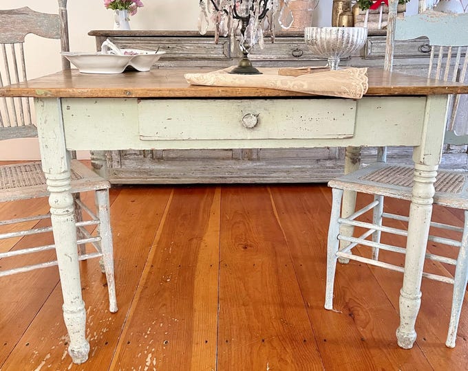 The Most Incredible Old Vintage Farmhouse Chippy Pale Sage / Kitchen ...