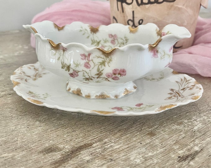 Haviland Limoges Baltimore Rose Schleiger 1151 Round Covered Vegetable ...