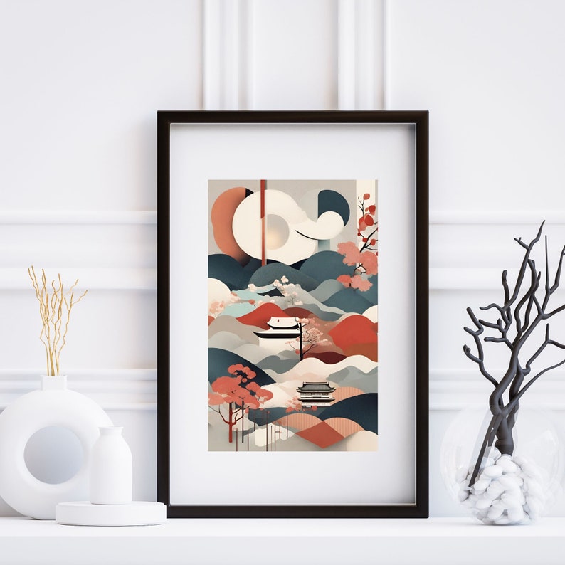 Japandi Wall Art Print - Japanese Artwork - Wabi Sabi - Modern Abstract ...