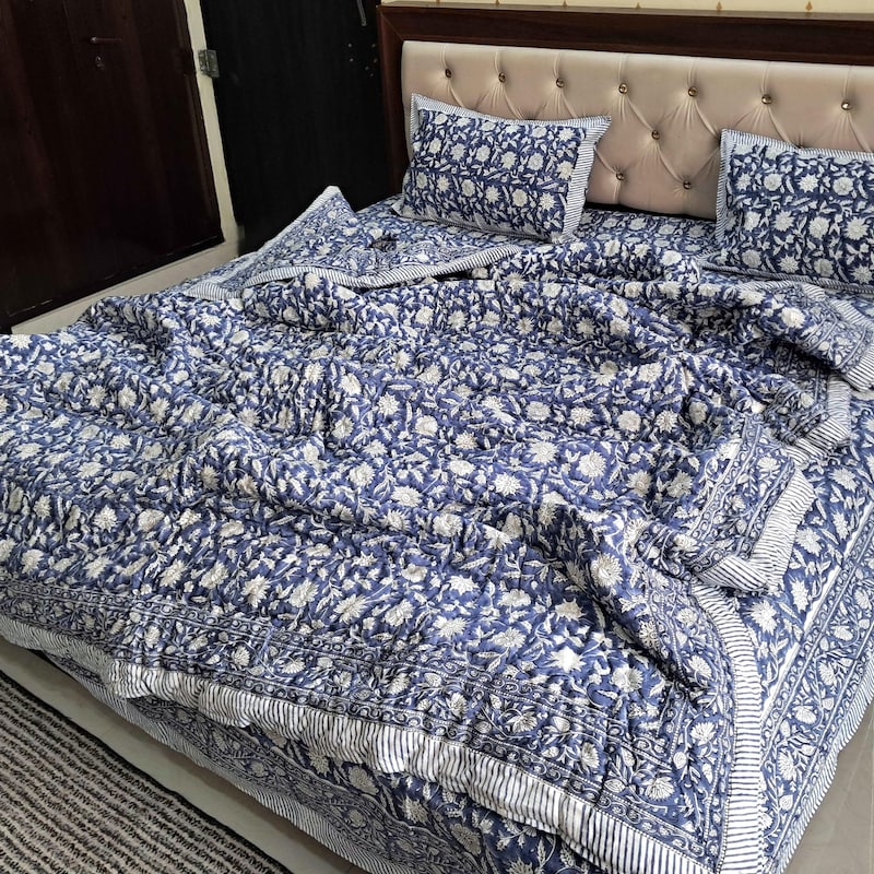 Indigo Bedding - Etsy