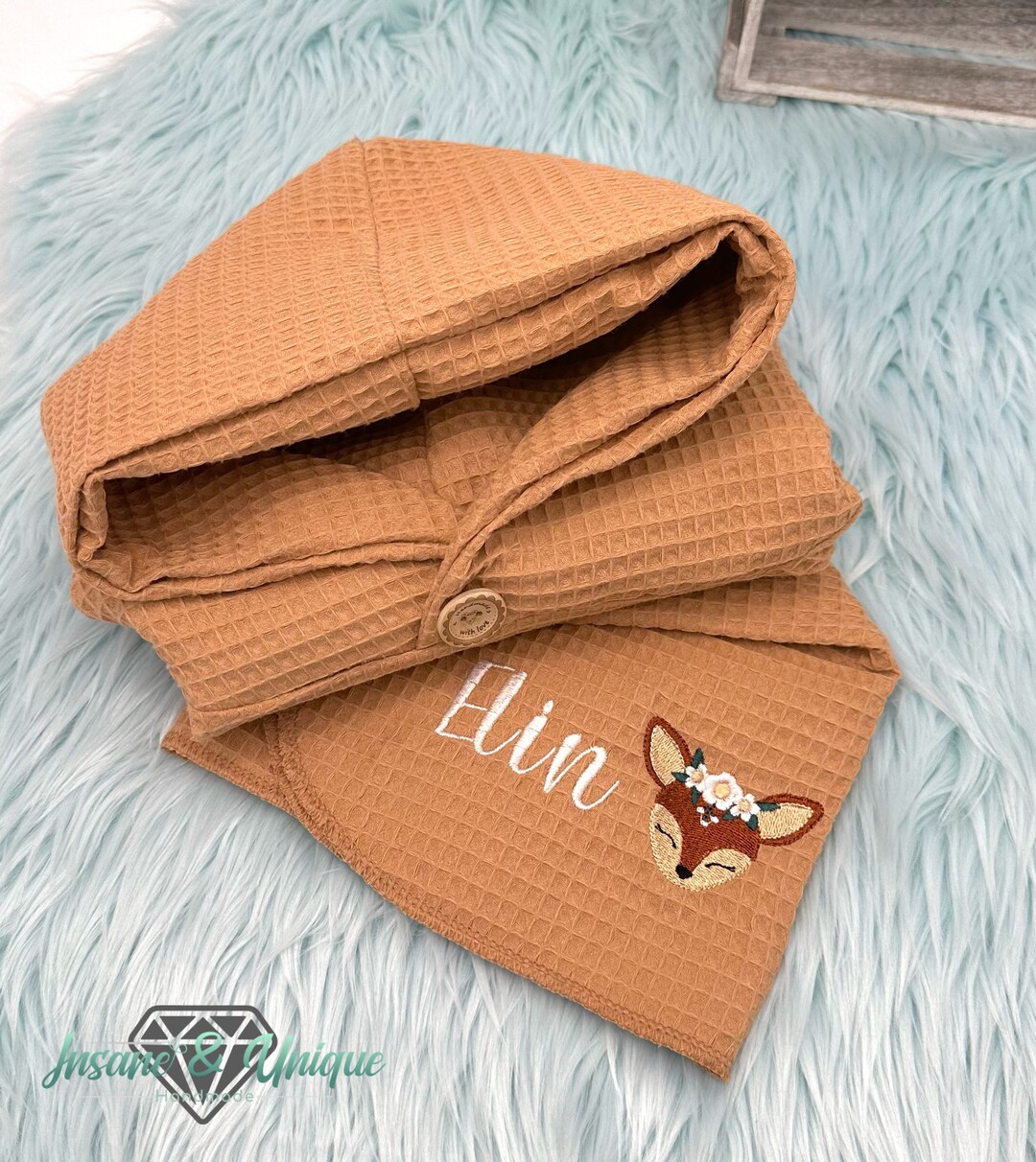 Bath Poncho Waffle Piqué / Poncho / Customizable With Name / Individual ...
