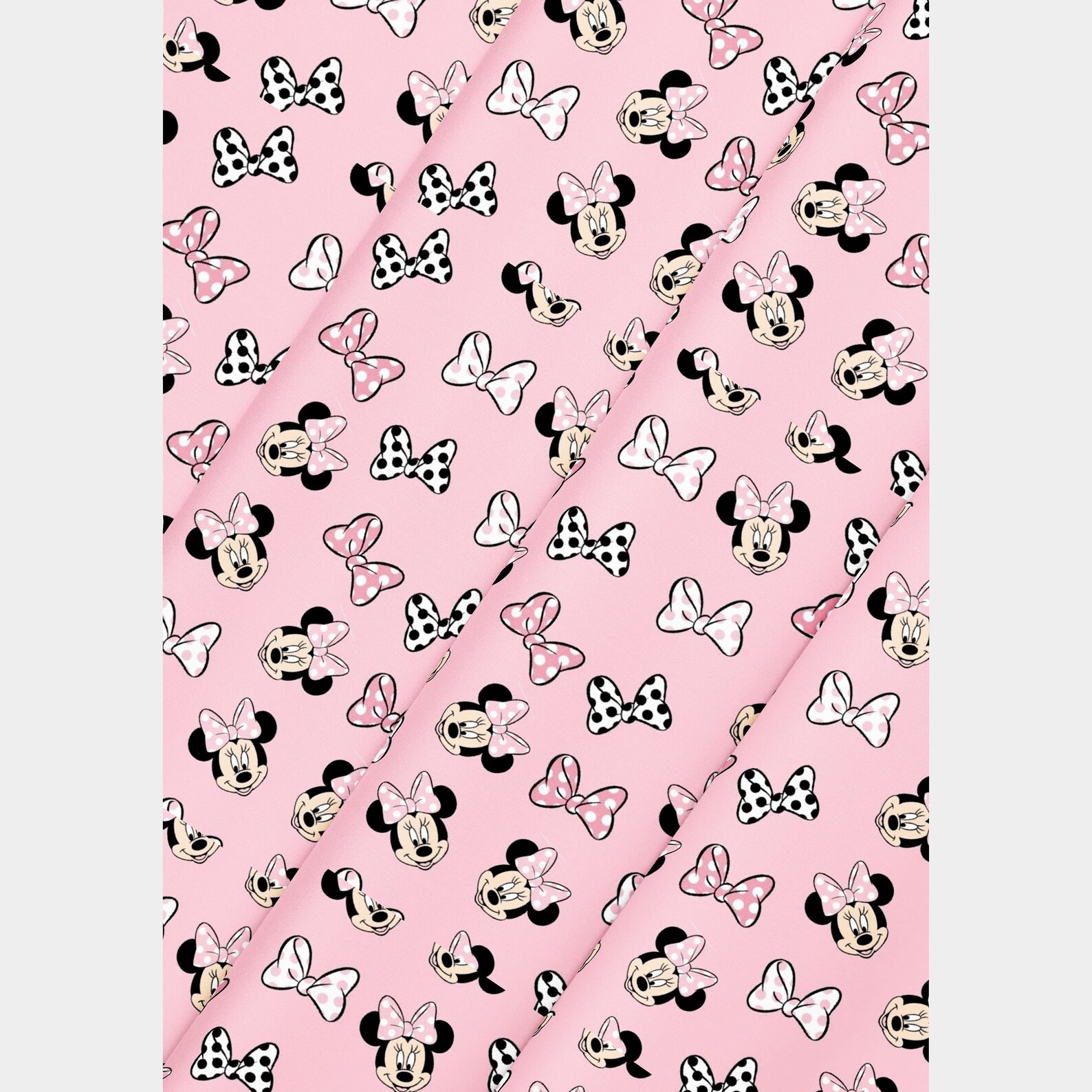 Quirky Pink Minnie Mouse Printed Polycotton Fabric By The Yard | Etsy