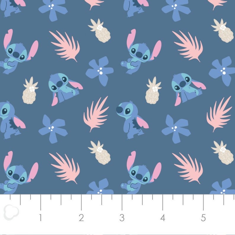 Lilo and Stitch Fabric by the Yard Disney Stitch Ohana | Etsy
