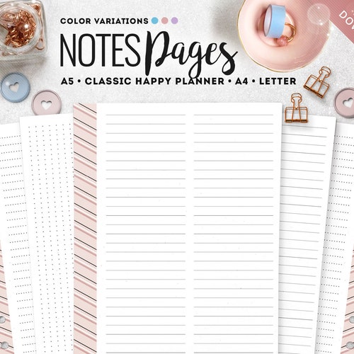 Printable Note Pages A5 Dot Grid A5 Lined Pages Classic - Etsy