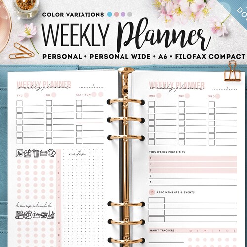Weekly Planner Printable Personal Planner Inserts Weekly - Etsy