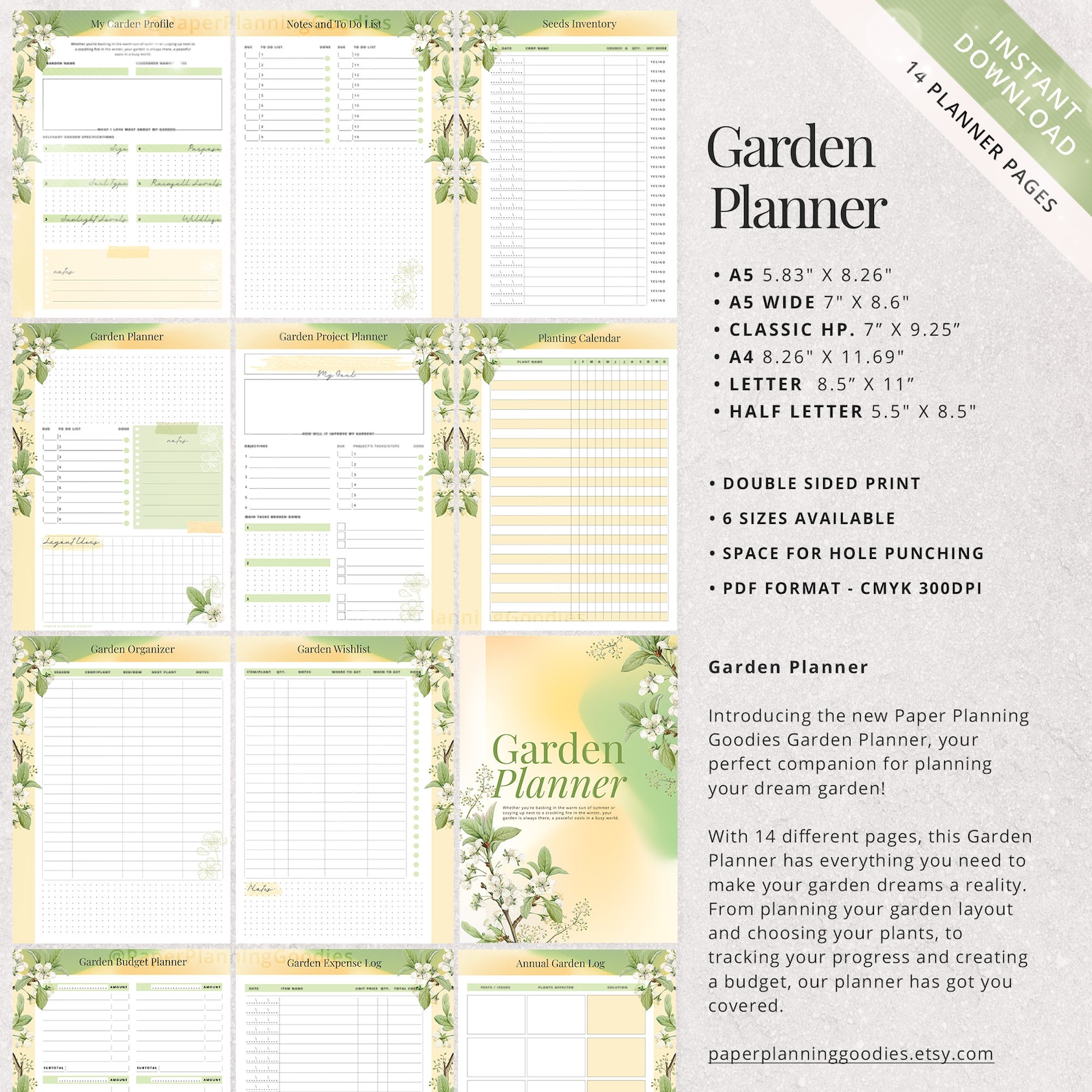 Gardening Planner, Garden Journal, Garden Organizer, Garden Logbook ...
