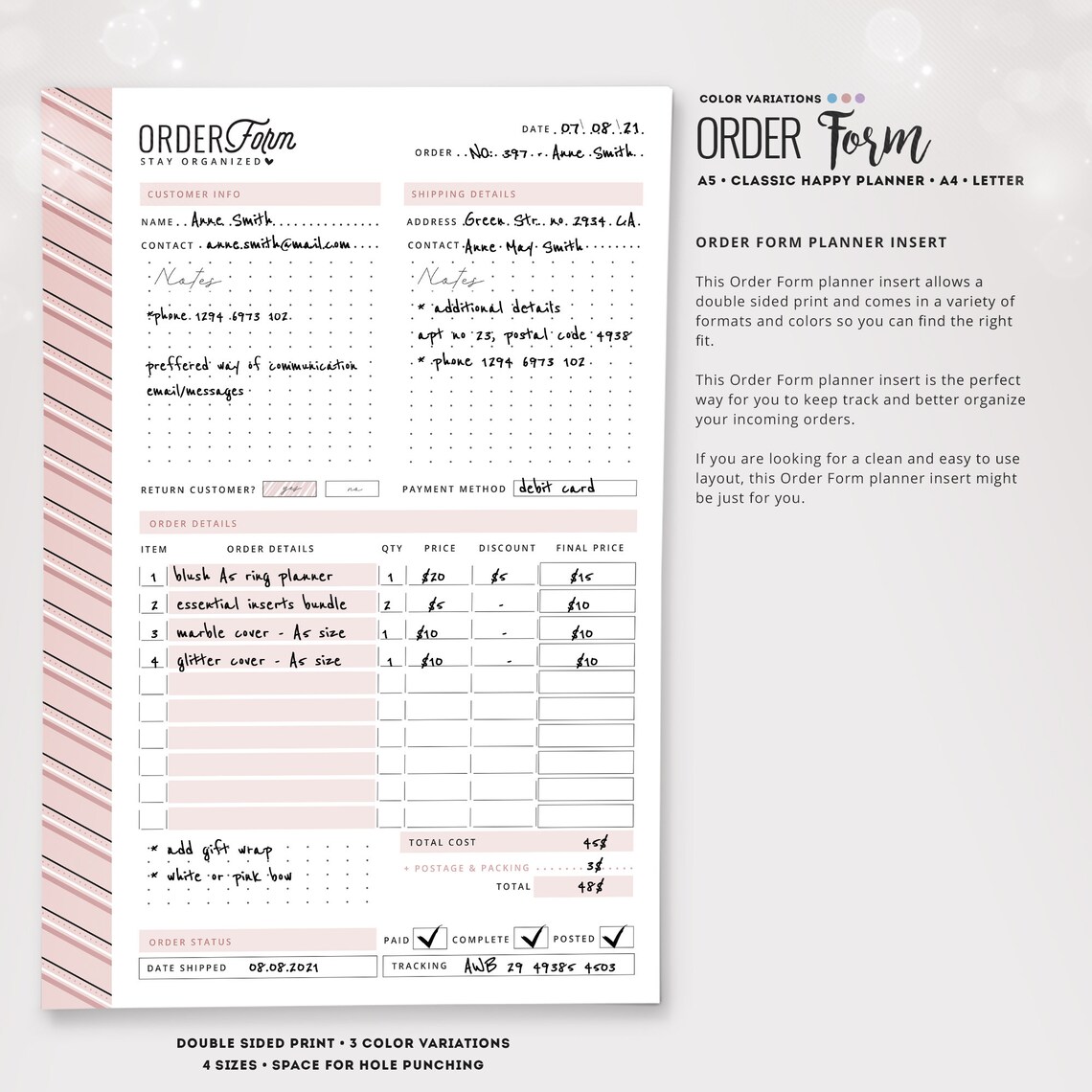 Order Form Classic HP Insert Big HP Insert Printable | Etsy