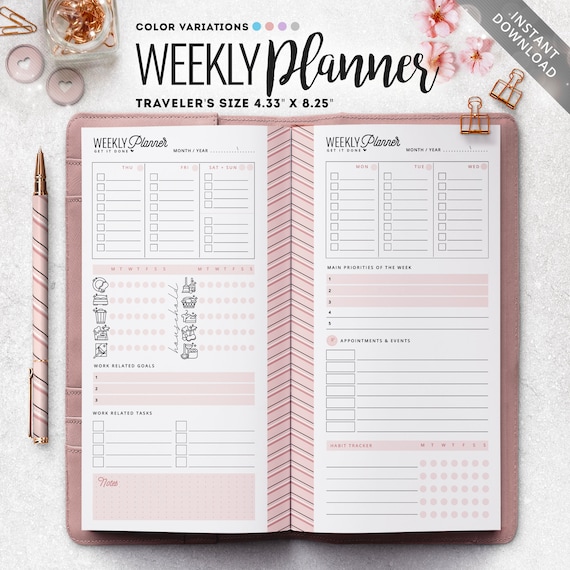 PRINTED 3 stage organizer Insert For Your Traveler's Notebook Home ...