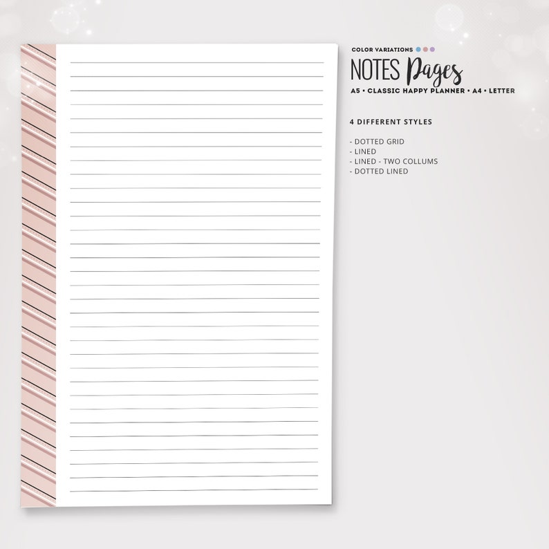 Printable Note Pages A5 Dot Grid A5 Lined Pages Classic - Etsy UK