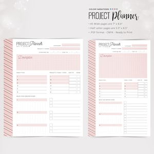 2021 Project Planner, A5 Wide Project Planner, Work Planner, Half ...