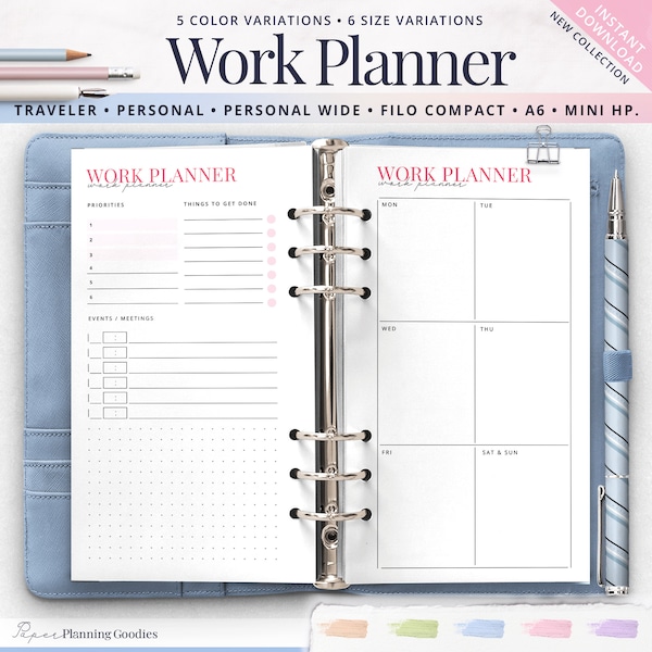 Weekly Work Planner - Etsy