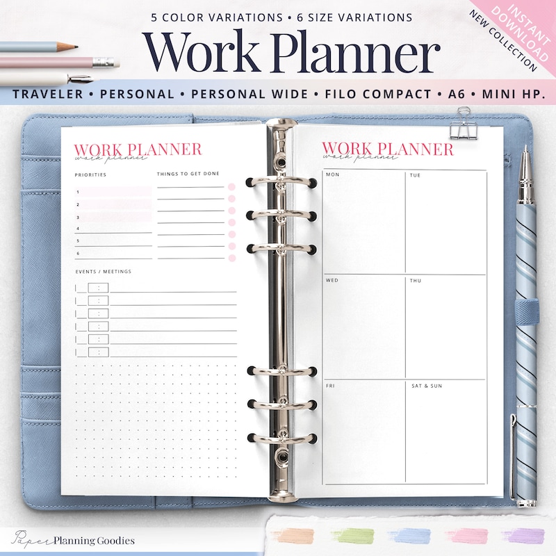 Weekly Work Planner - Etsy