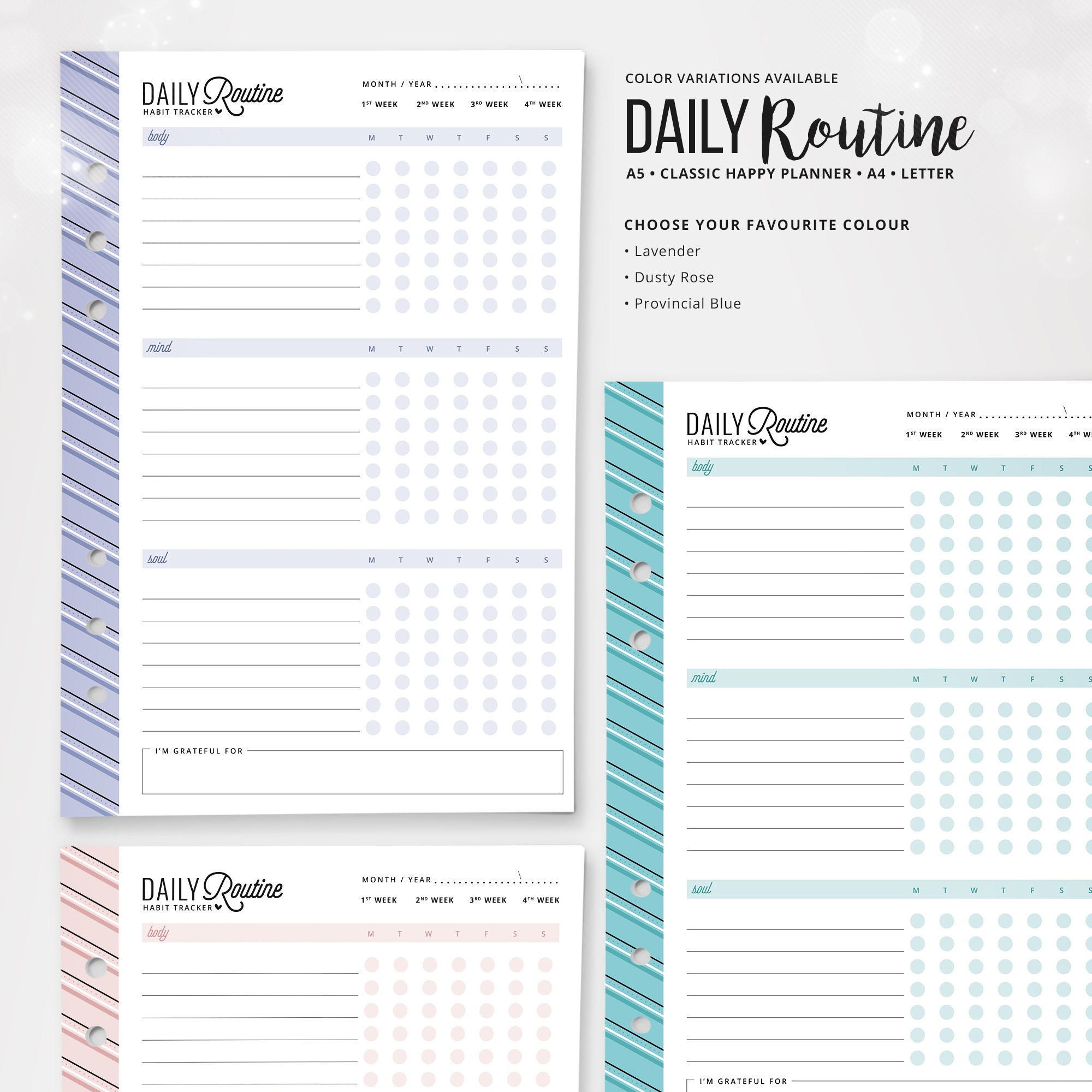 Daily Routine Planner Habit Tracker Weekly Habit Tracker - Etsy