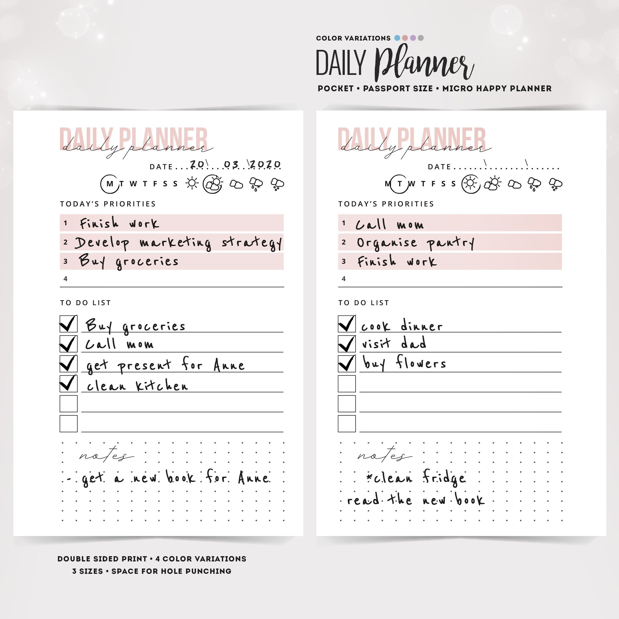 Pocket Size Daily Planner Passport Daily Planner Micro Happy - Etsy