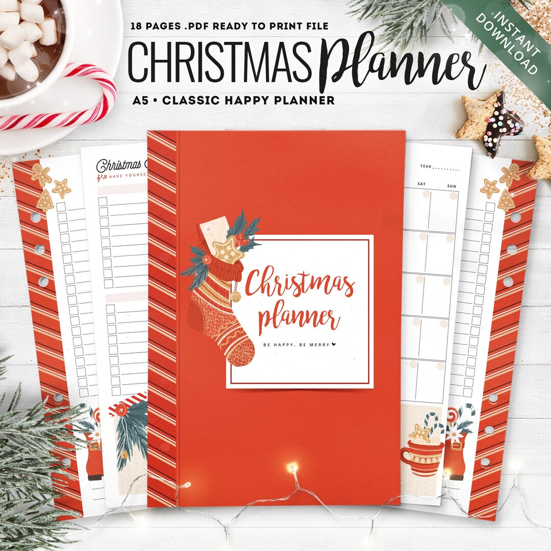 Christmas Planner Printable, Christmas A5 Planner, Happy Planner ...