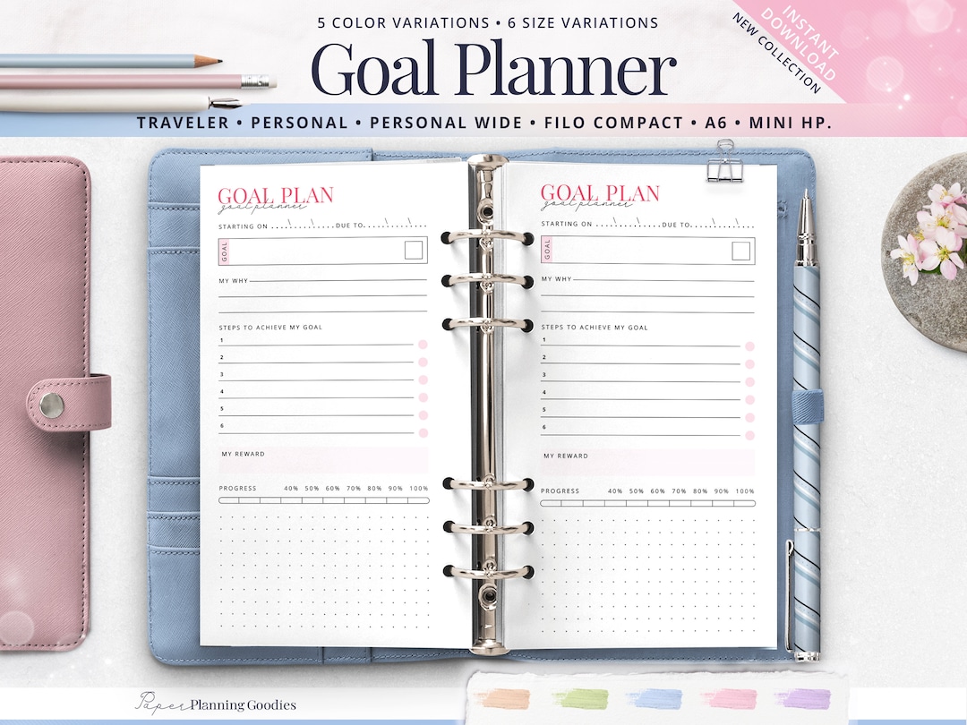 Personal Goal Planner, Printable Inserts, Goal Setting , Productivity ...