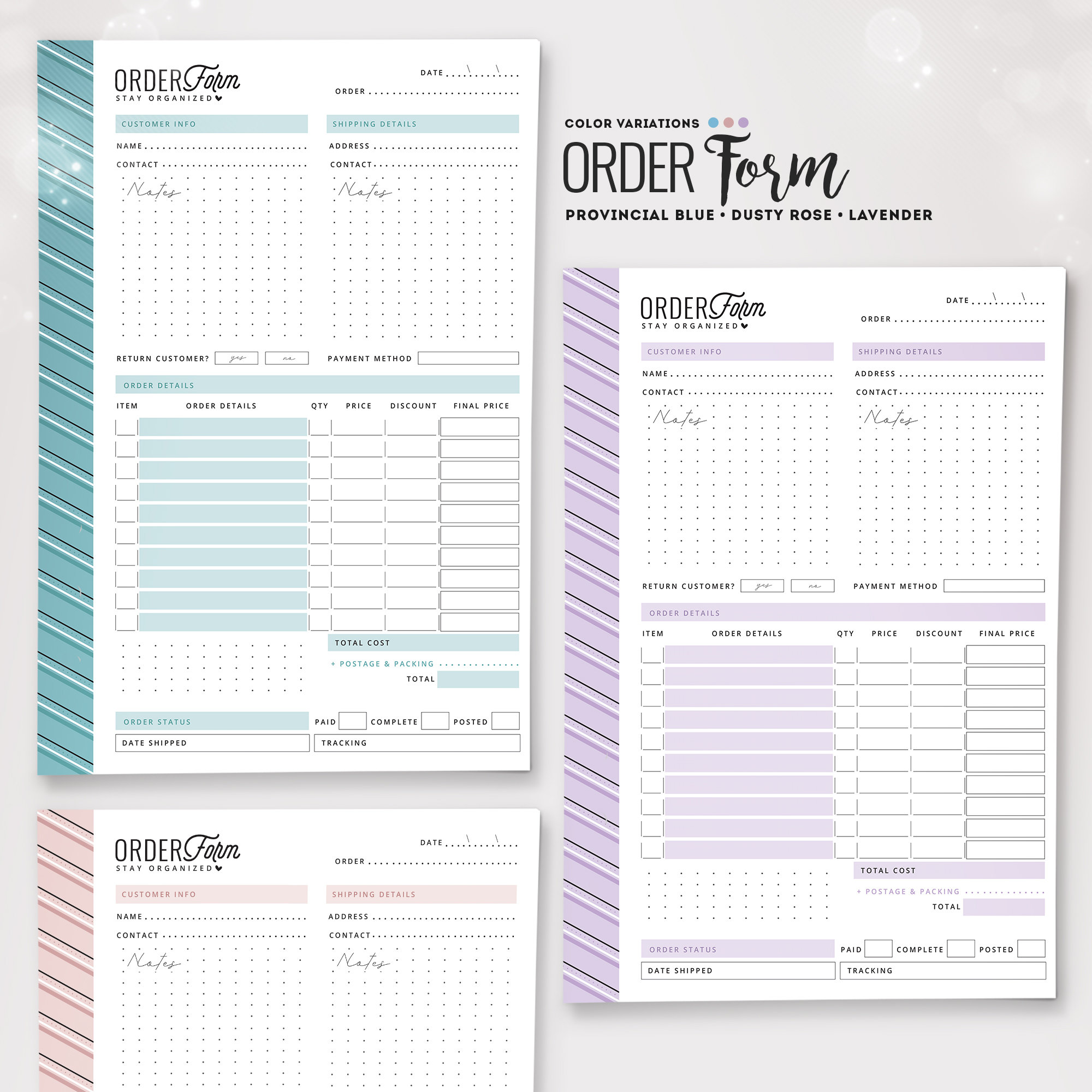 Order Form Classic HP Insert Big HP Insert Printable | Etsy
