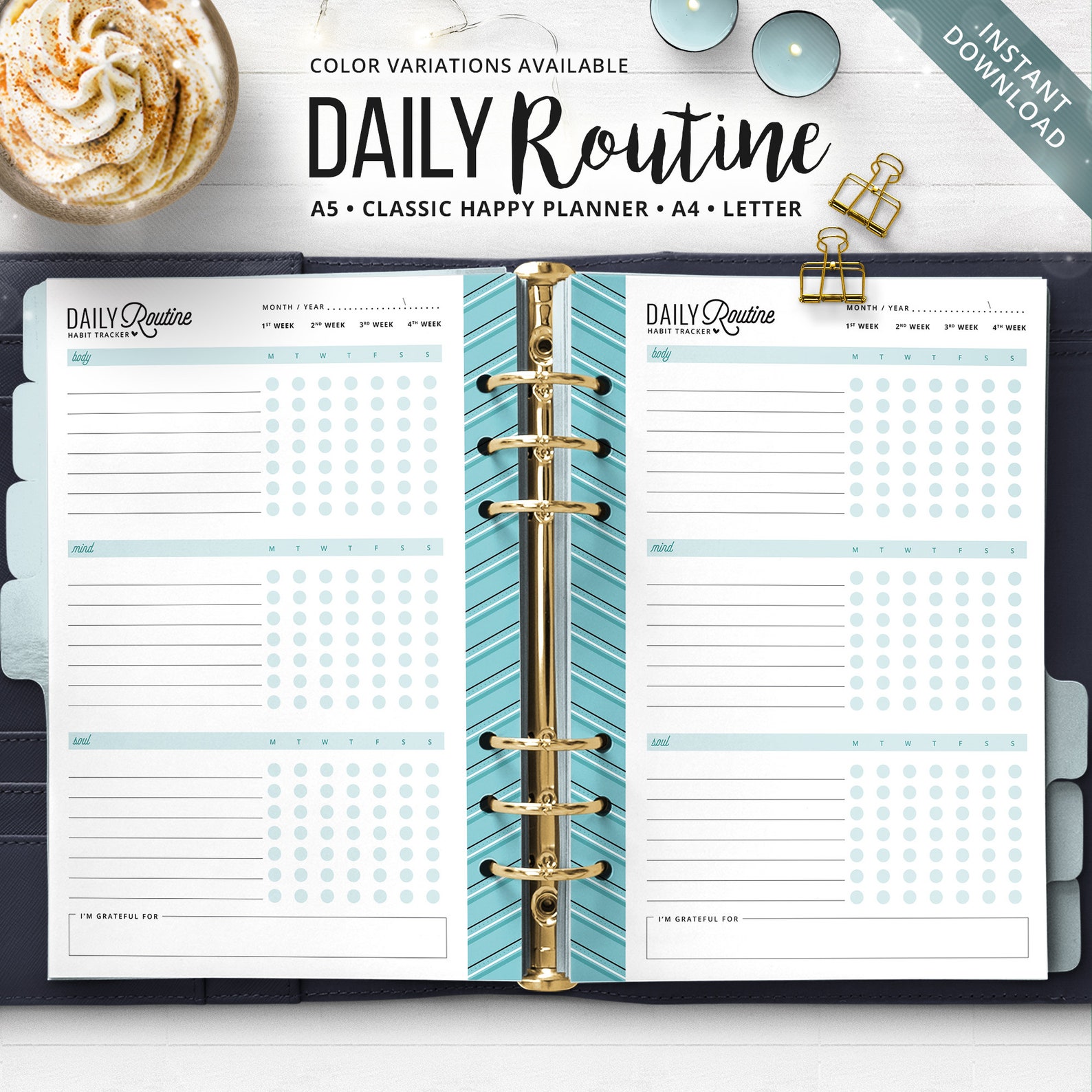 Daily Routine Planner Habit Tracker Weekly Habit Tracker - Etsy