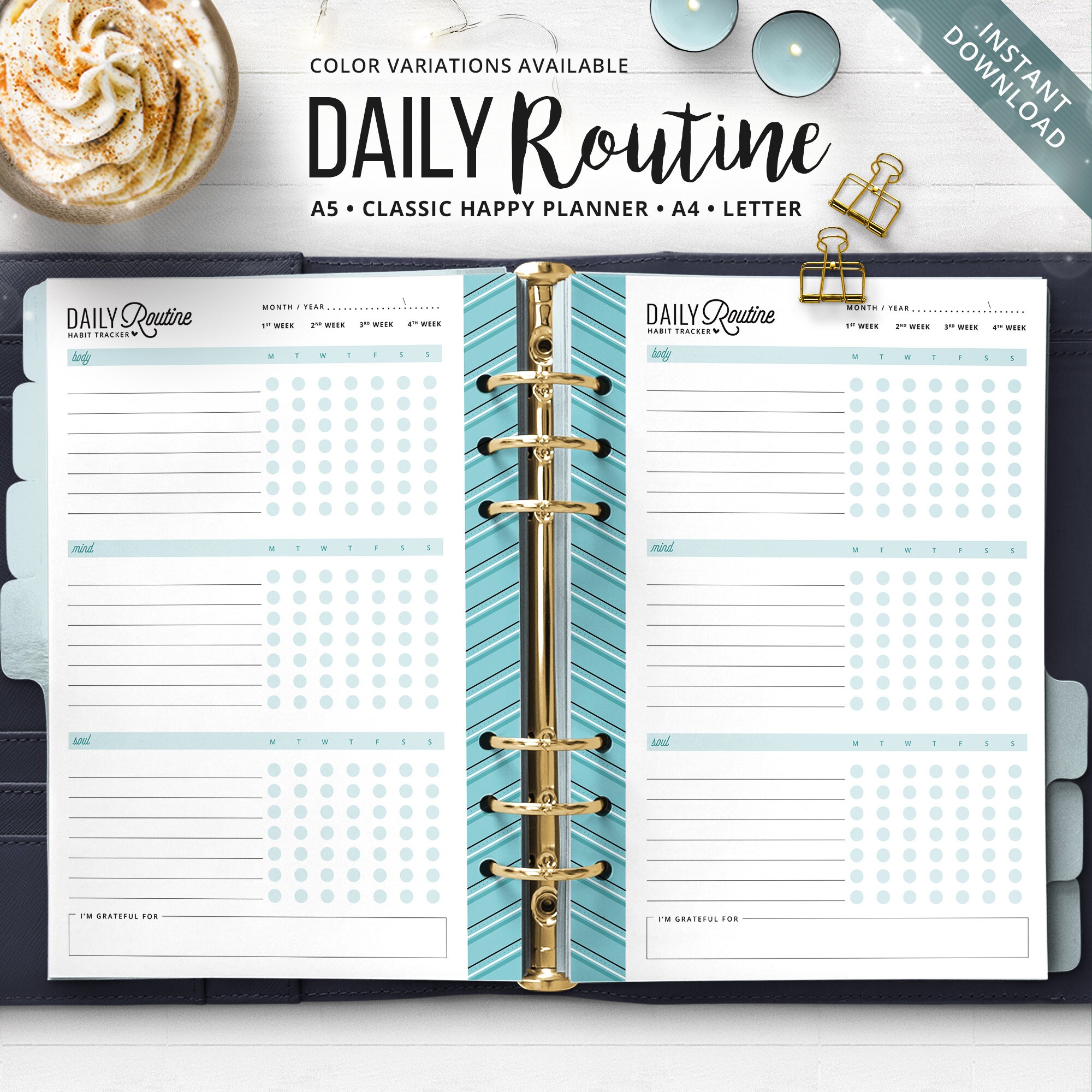 Daily Routine Planner Habit Tracker Weekly Habit Tracker - Etsy
