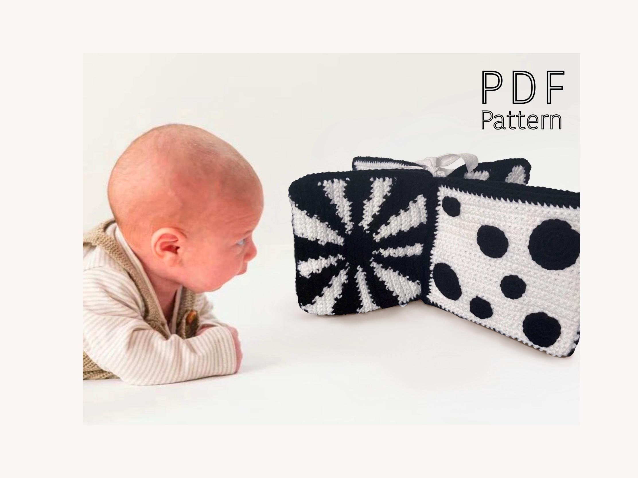 High Contrast Baby Book Crochet Pattern, Black & White Reversible Fold ...