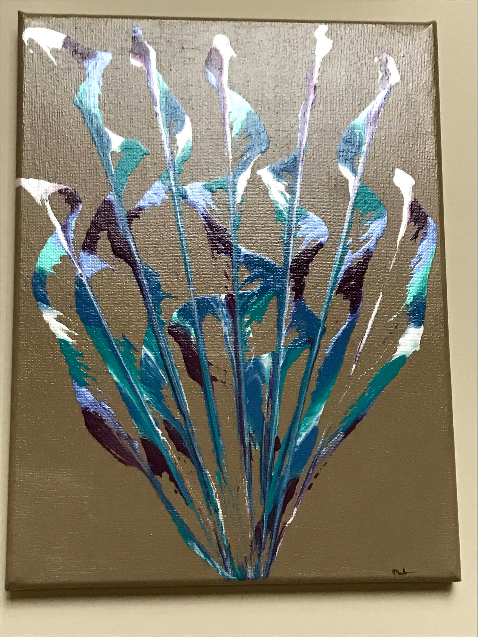 Abstract Chain Pulling Art Hand Painted | Etsy