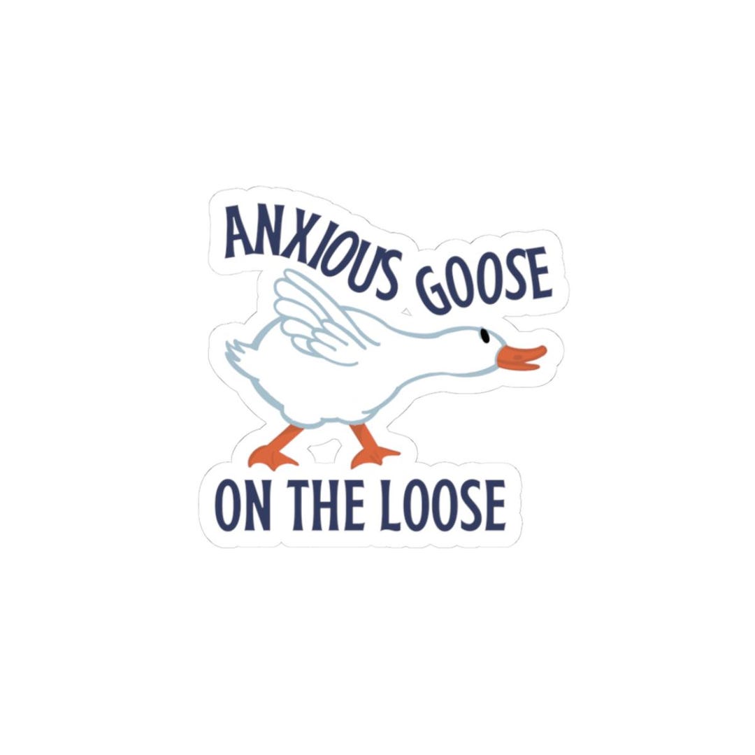 Anxious Goose Kiss-cut Sticker: Funny Animal Laptop Decal - Etsy